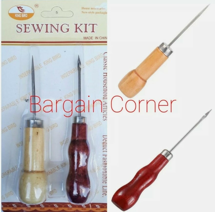 2 Pcs Hook Awl And Gourd Piercing Awl Set Shoe Repair Leather Stitching ...