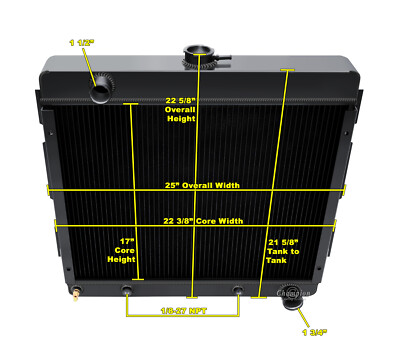 3 Row AAR Black Finish Radiator-1970-1972 Plymouth Duster Small Block ...