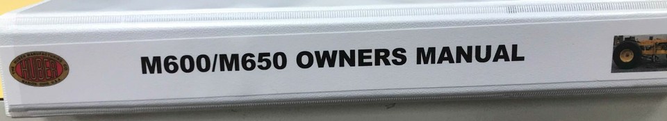 HUBER M600/M650 Owners Manual | eBay