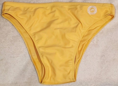 SPEEDO BullsEye 5cm Sides Mens Swim Brief Lycra SzS 32 NEW Yellow REAR ...