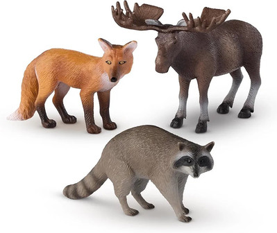 TERRA Animal Figures include Fox,moose,racon x 3 Body Set New Free P&P ...
