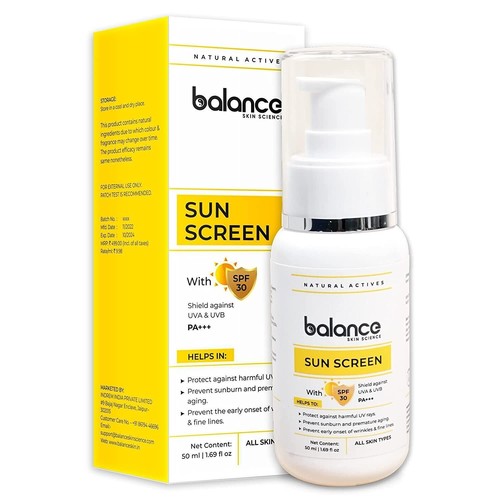 Balance Skin Science Sunscreen SPF 30 with PA+++ for UVA & UVB ...