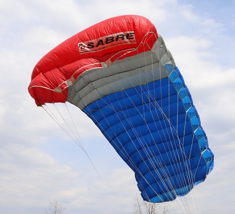 Sabre 107 skydiving parachute ZP main canopy - 9 cell - complete | eBay