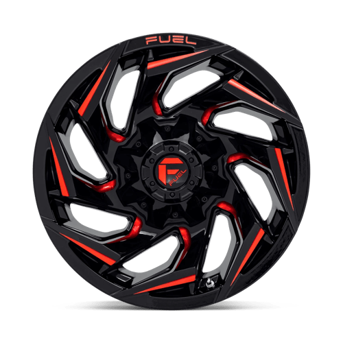 Fuel D755 Reaction Gloss Black Milled With Red Tint Wheels: 18x9, 8x180 ...