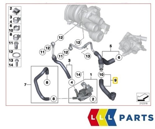 NEW GENUINE MINI R55N R56N R57N TURBOCHARGER COOLANT RETURN HOSE ...