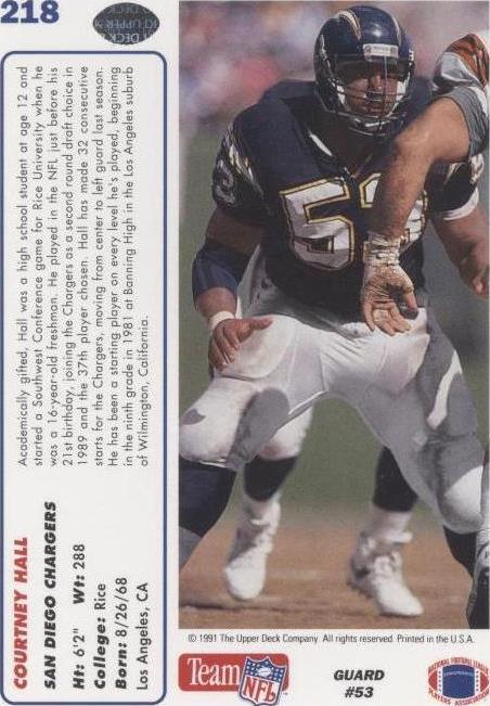 1991 Upper Deck Courtney Hall #218 for sale | eBay