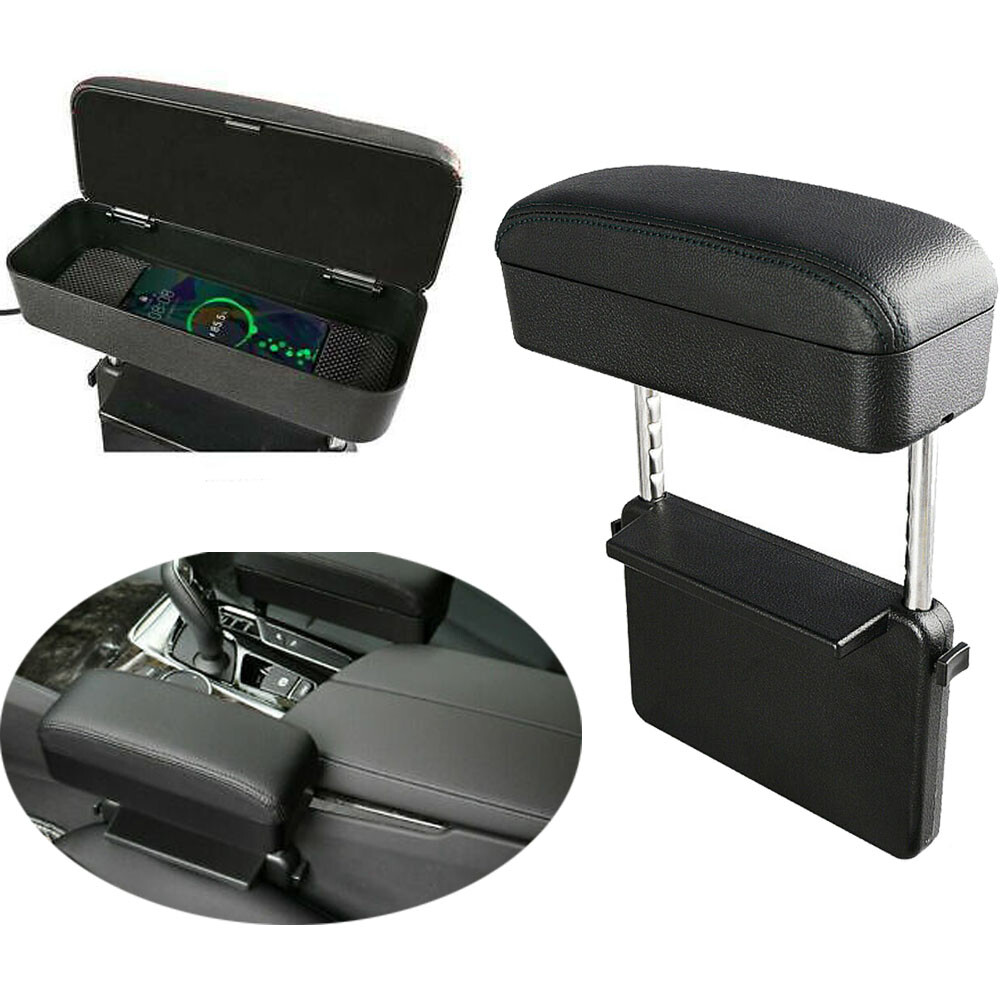 PU Leather Car Arm Rest Storage Organizer Seat Gap Filler Phone ...