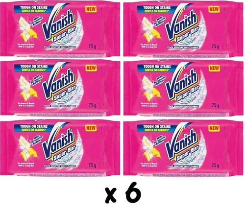 6 x Vanish Super Soap Bars Multi Fabric Stain Remover 75g | eBay
