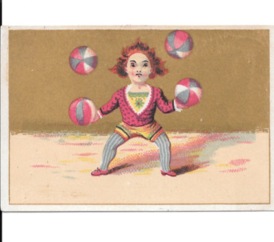 Victorian Trade Card Circus Juggler Clown Advertising Blank Gold | eBay