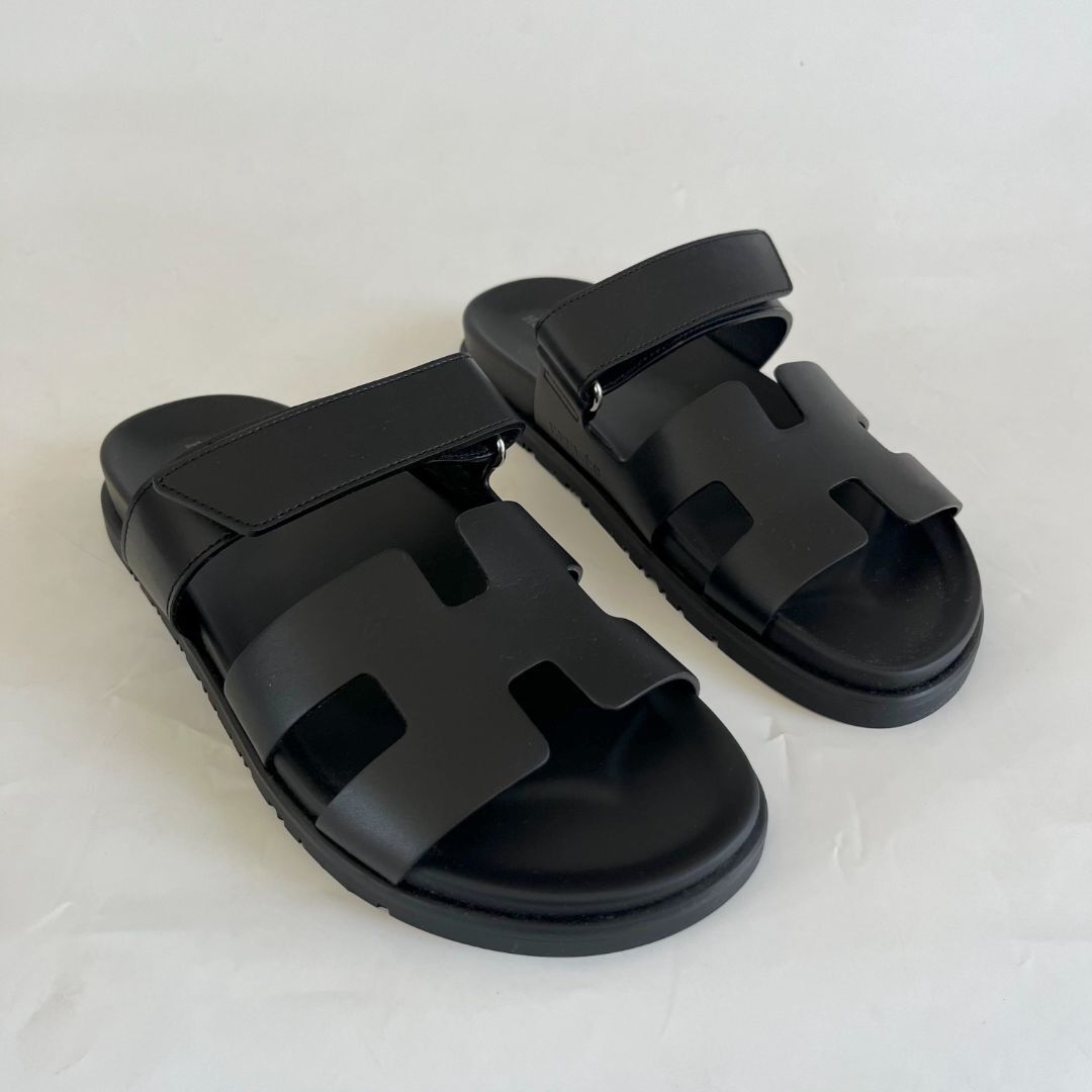 Hermès Black Chypre Sandals , 37 | eBay