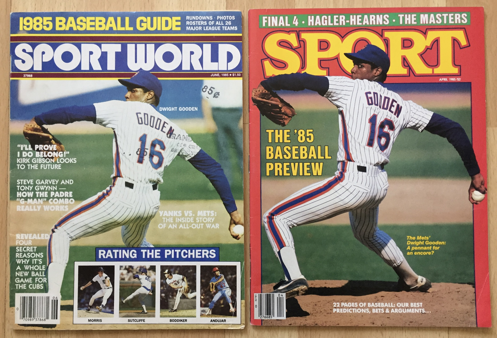DWIGHT GOODEN NEW YORK METS 1985 BASEBALL PREVIEW MAGAZINE LOT OF (2 ...