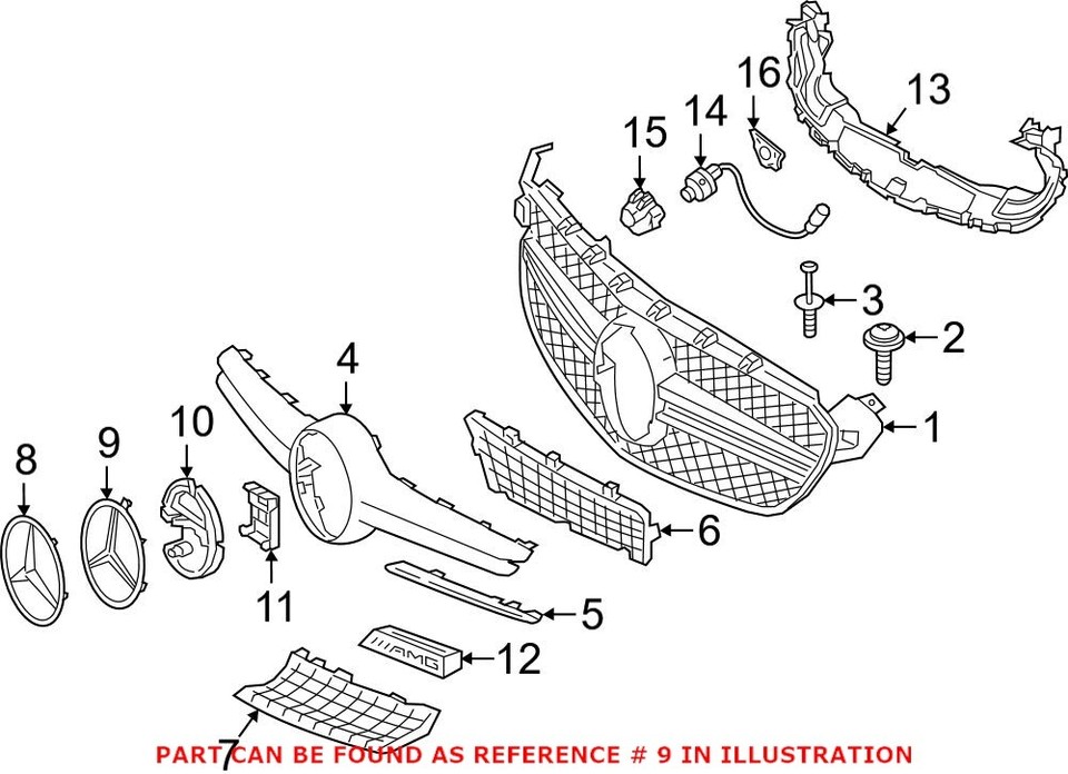 Genuine OEM Grille Emblem Bracket for Mercedes 2058806406 | eBay