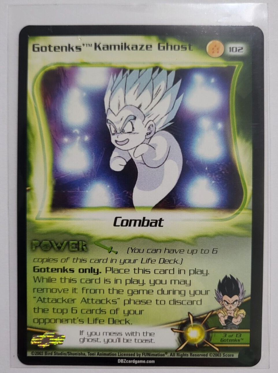 VINTAGE 2003 SCORE DBZ DRAGON BALL Z GOTENKS KAMIKAZE GHOST #102 RARE ...