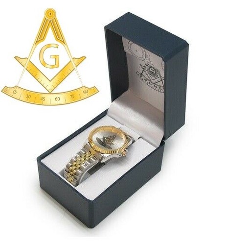 Masonic Past Master Watch Square and Compasses Symbols Mason Freemasons ...