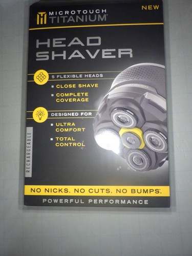 Microtouch Titanium Electric Head Shaver - Rechargeable Head and Face ...