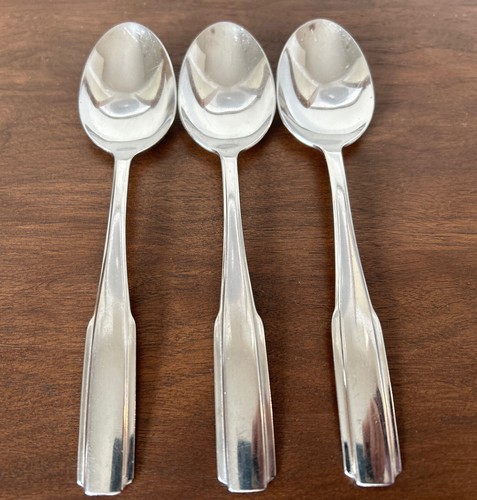 Vintage Oneida USA Fremont Stainless Soup Spoons 6 3/4" Set of 3 Glossy ...