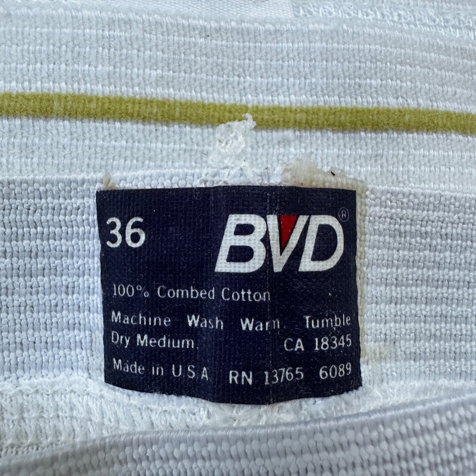 BVD Briefs Men Size 36 White Cotton Stripes 3 Pair VTG USA Lot 1970s ...