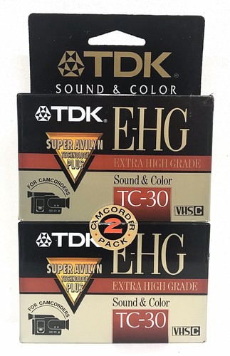 TDK EXTRA HIGH GRADE TC-30 CAMCORDER TAPE 2 PACK 20356314705| eBay