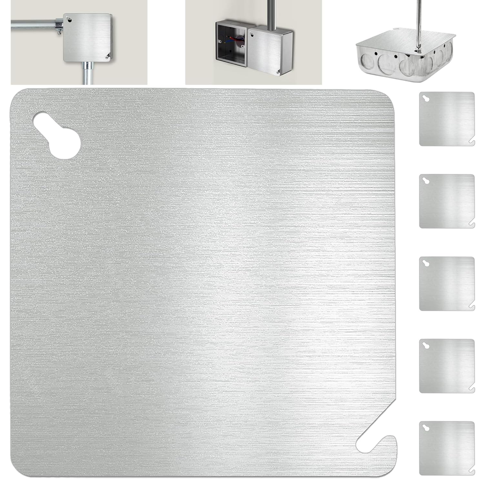 6 Pack 4 Inch Electrical Box Cover Metal Square Cover Junction Box ...