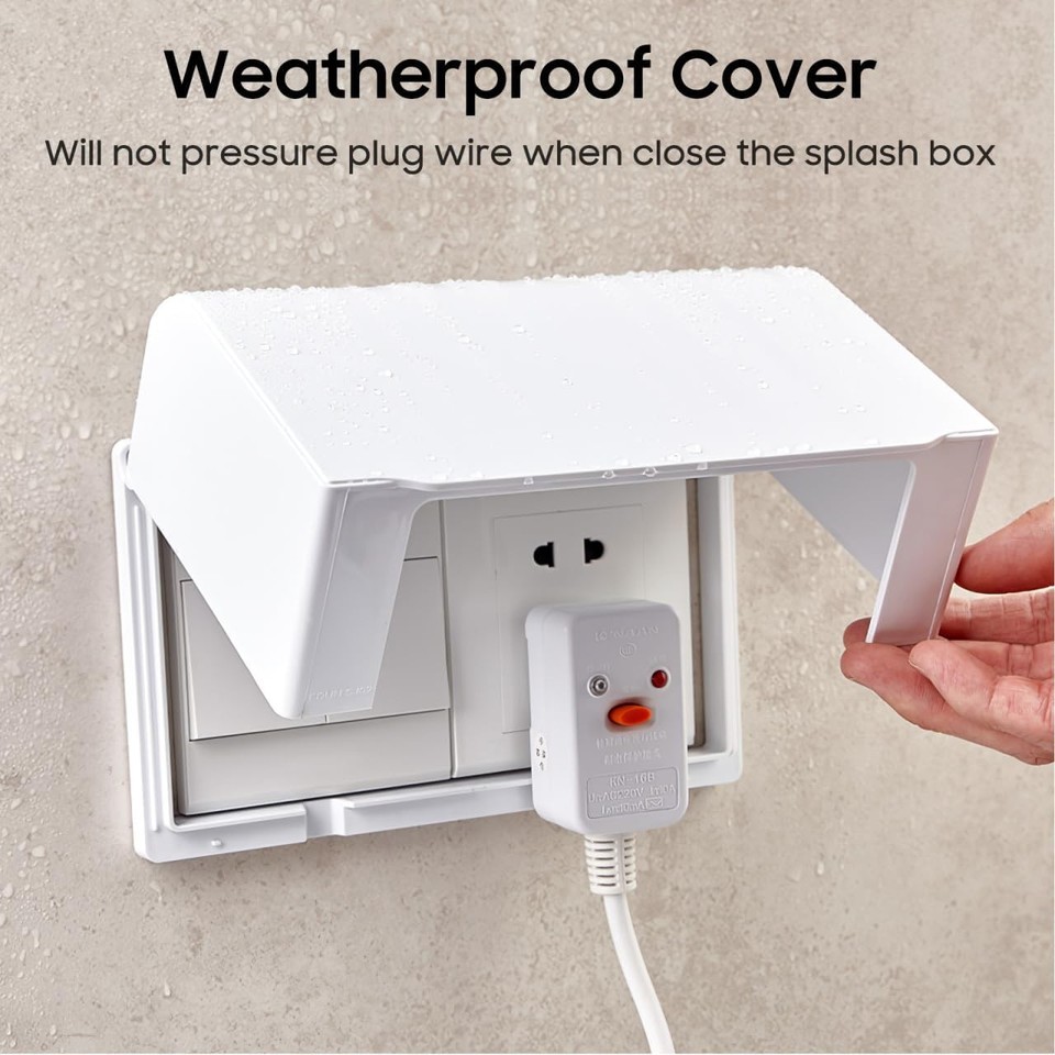 Waterproof Double Socket Cover Adhesive Type Thickened Protective Box ...