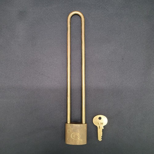 Vintage Wilson Bohannan WB Specialty Long Shackle Brass Padlock Lock | eBay
