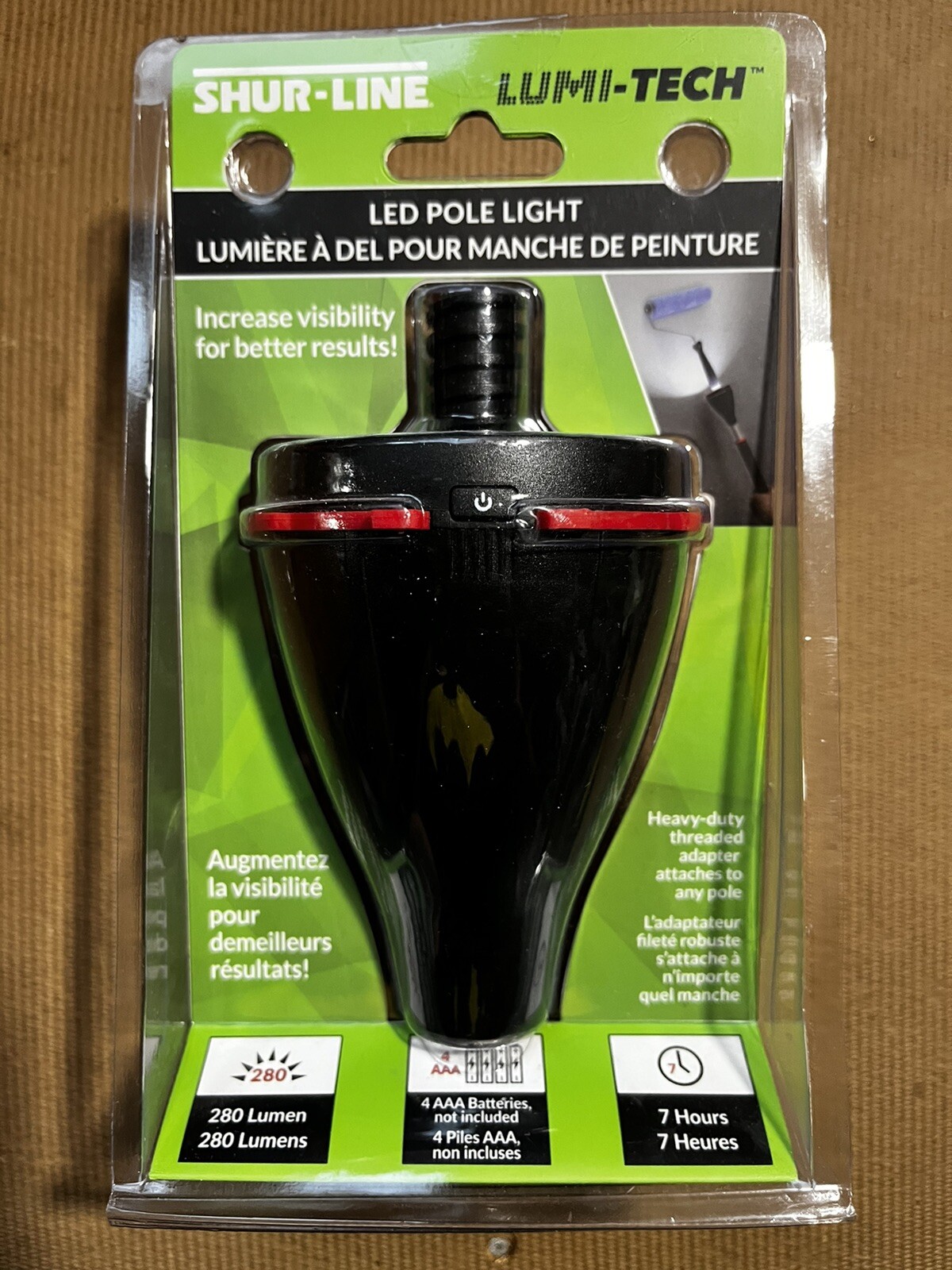 NEW Shur-Line Lumi-Tech LED Pole Light Adapter, Extension Paint Stick ...