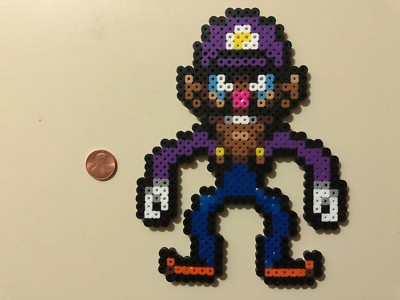 WALUIGI SUPER MARIO BROS BEAD SPRITE PERLER HAMA ARTKAL PIXEL ART ICON ...