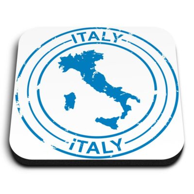 Square MDF Magnets - Amazing Italy Blue Color Map Italian #9212 | eBay UK