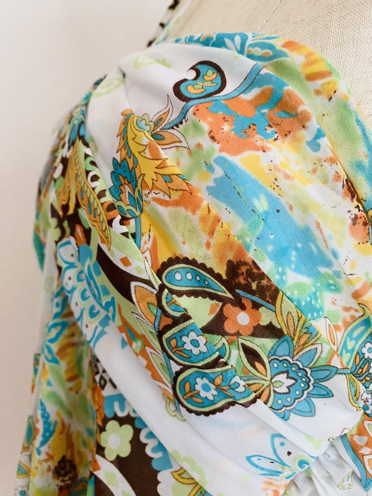 Y2k 90s Funky Boho Casual Cute Dainty Paisley Sheer F… - Gem