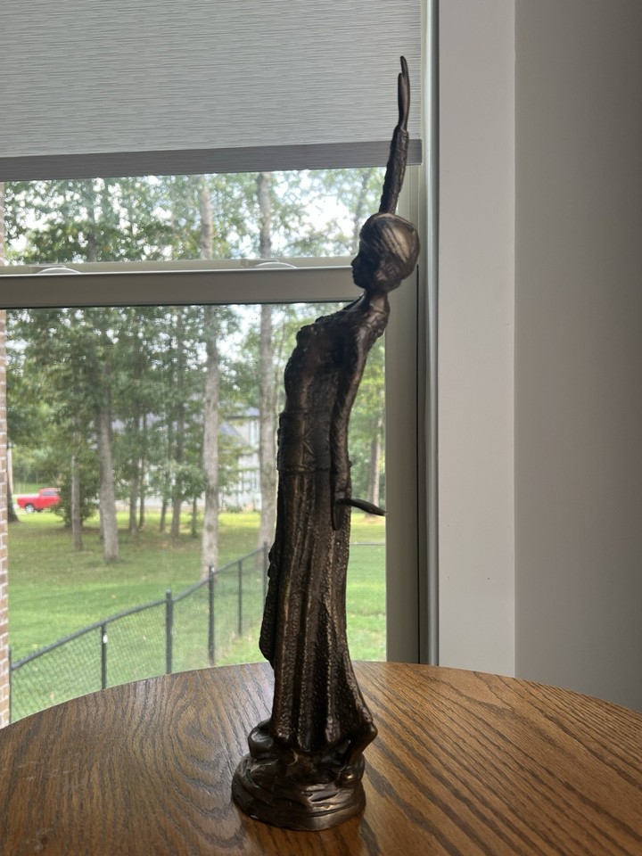 Statuesque and Graceful Bronze Art Deco Flapper Girl Dancer 17.5" Ht ...