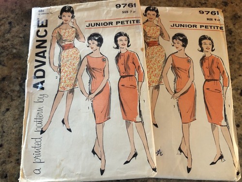 🌺 1961 ADVANCE #9761 - LADIES JR. PETITE DRESS & JACKET PATTERN 7JP or ...