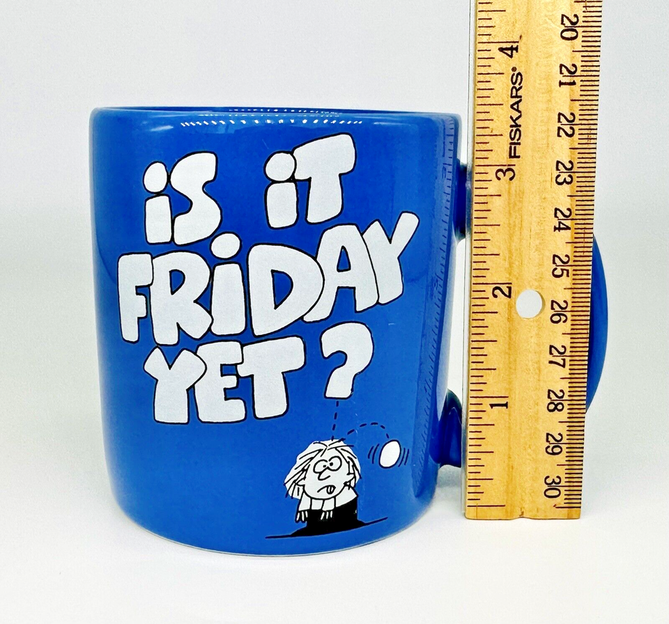 Vintage Is It Friday Yet? Blue Mug American Greetings Office Humor Gag ...
