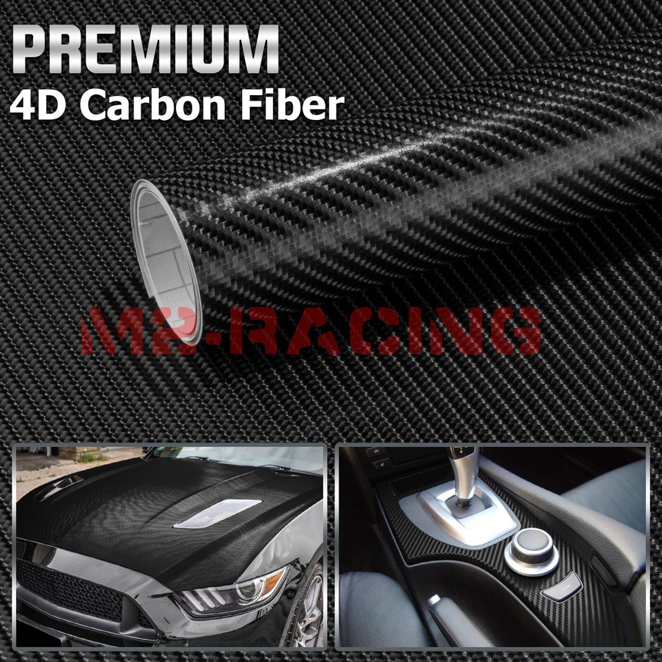 *Premium 4D Gloss Carbon Fiber Vinyl Sticker Wrap Decal Sheet Bubble ...