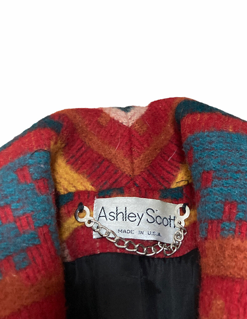 Vintage Ashley Scott Aztec Southwestern Wool Coat Wom… - Gem