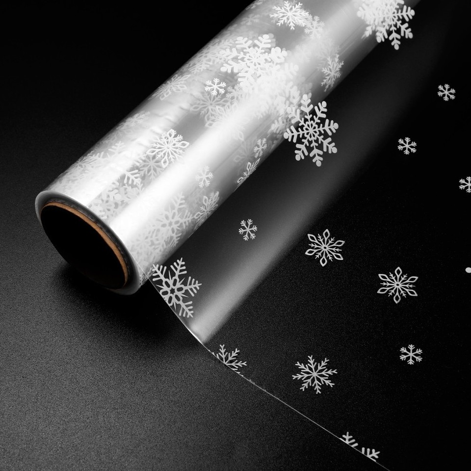 Christmas Snowflake Cellophane Wrapper Paper Transparent Wrapping ...