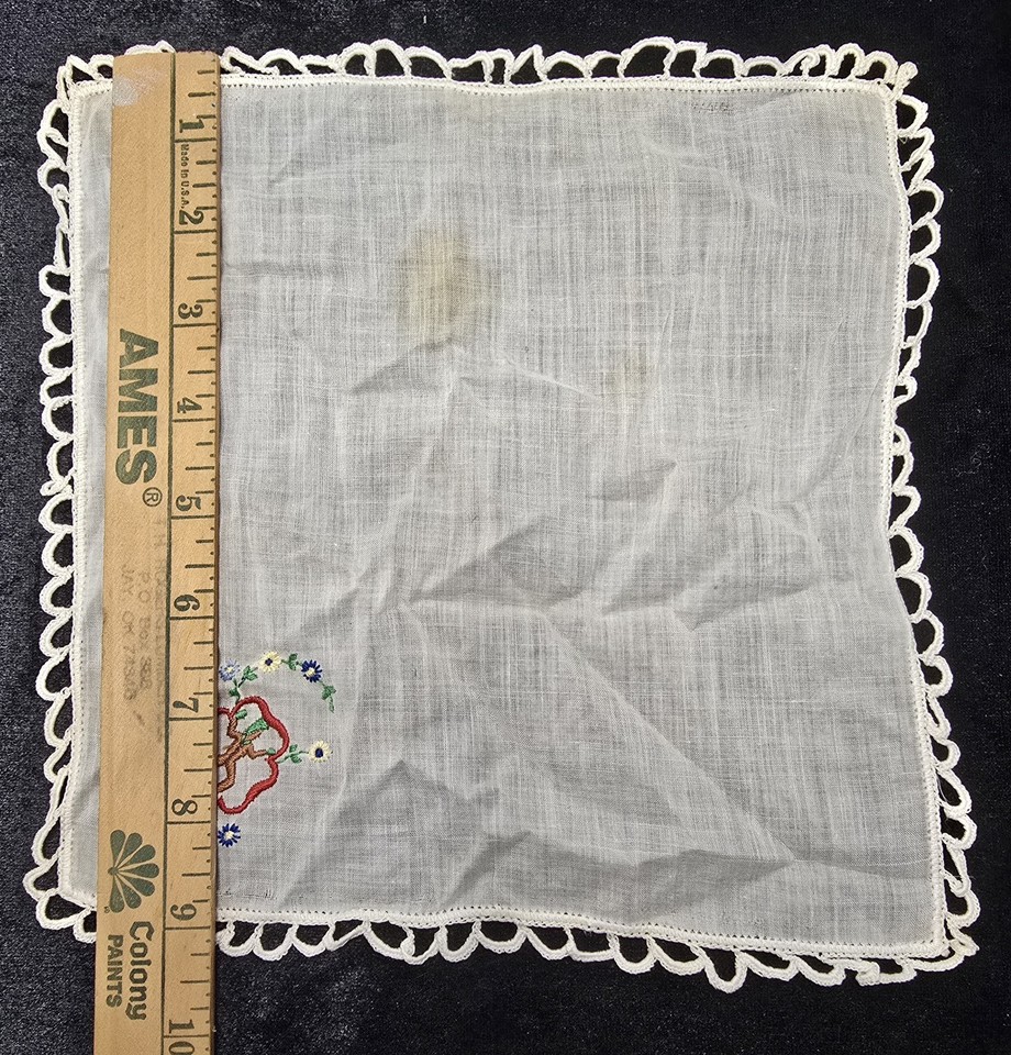 Vintage Girl Scouts Of America Embroidered White Cotton Handkerchief ...