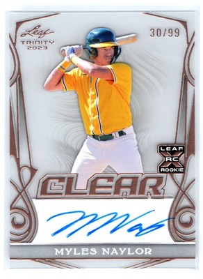 2023 Leaf Trinity Clear Auto #/99 Myles Naylor RC Rookie | eBay