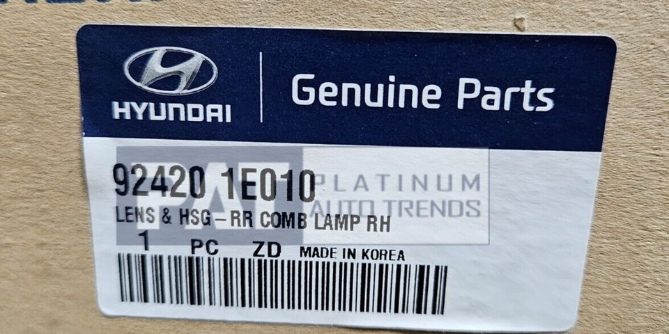 GENUINE HYUNDAI ACCENT SEDAN GLS 06-11 TAIL LAMP RH=PASSENGER SIDE ...