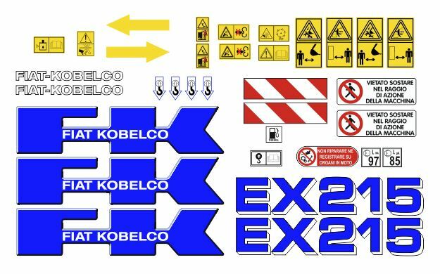 Fiat Kobelco EX215 - LCM - LCT - WT Decals Adhesive Kit Complete | eBay