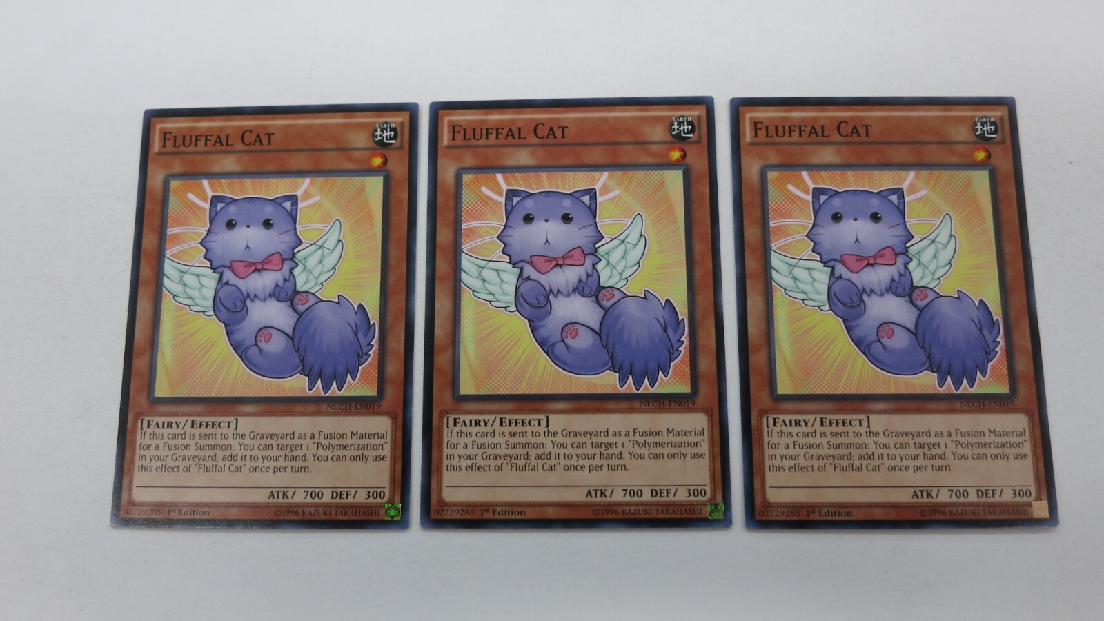 3x FLUFFAL CAT MONSTER 1ST EDITION NECH-EN019 COMMON YUGIOH NM ...