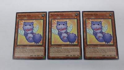 3x FLUFFAL CAT MONSTER 1ST EDITION NECH-EN019 COMMON YUGIOH NM ...