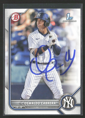 Oswaldo Cabrera Signed Autographed 2022 1st Bowman Chrome #BP-17 NY ...