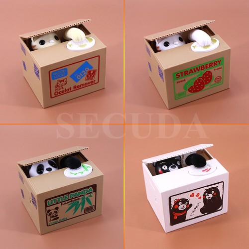 Amusing Cat/Panda/Mischief Money Box, Mechanical Coin Piggy Bank ...