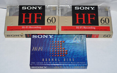 SONY HI FI HF 60 Minute Blank Audio Cassette Tapes Type I High Fidelity ...