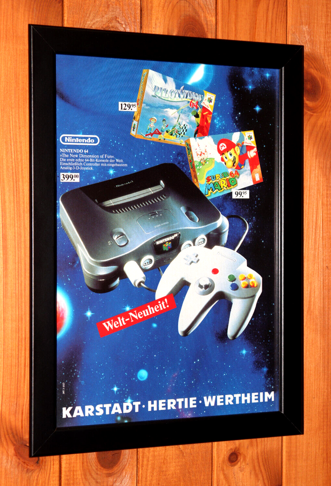 Vintage Nintendo 64 Super Mario 64 Pilotwings Small Promo Poster Ad ...