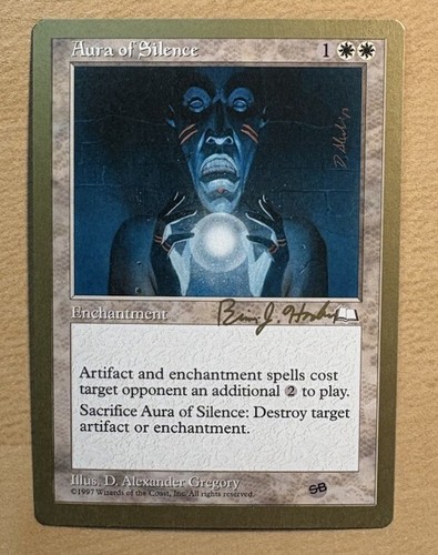 AURA Of SILENCE 1998 MTG World Championship Card Brian Hacker, NM-MT | eBay