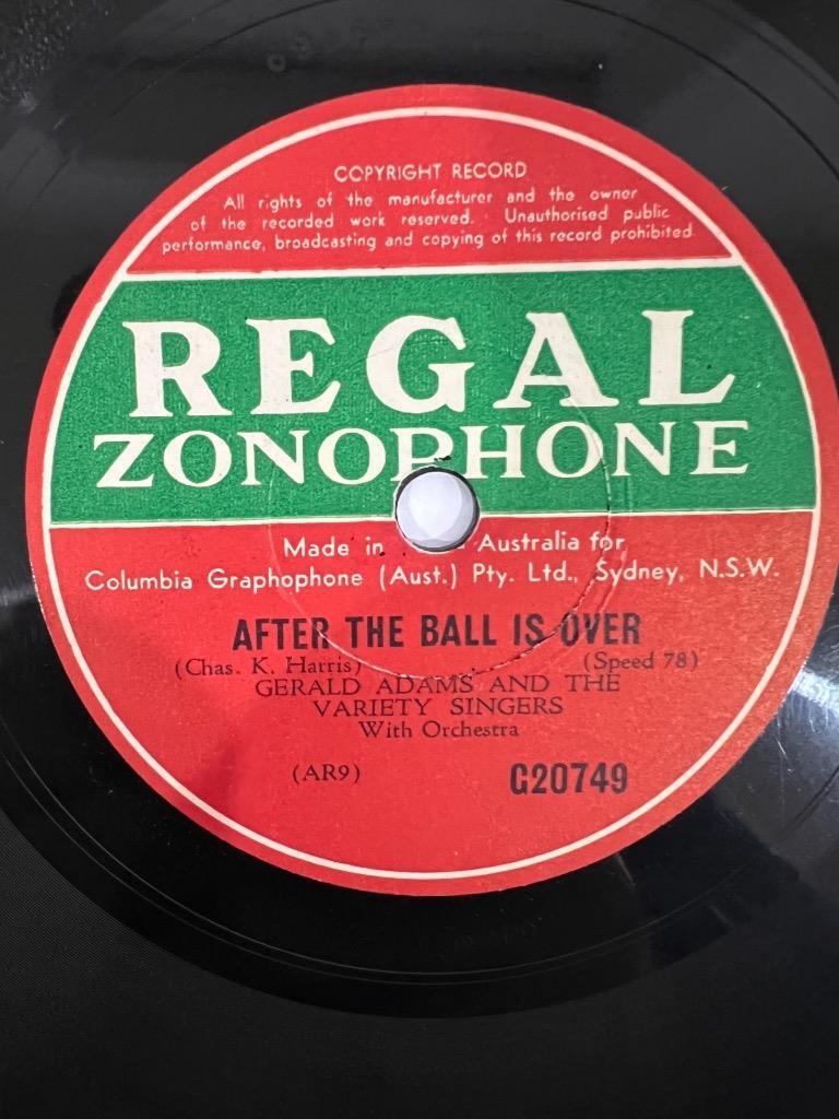 GERALD ADAMS- after the ball is over/two little girls in blue 78rpm ...
