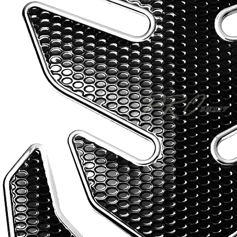 4PC Chrome/Black Fuel Tank Pad+8" Logo&Letter+Red&Silver GSXR Emblem ...