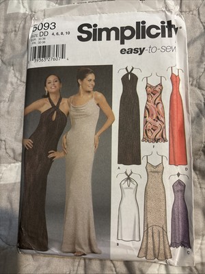 Simplicity 5093 Sz 4-10 Women’s Evening Dress Easy To Sew 6 Variations ...