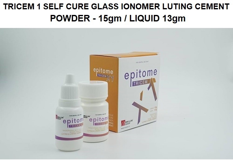 Dental Epitome TRICEM 1 Radiopaque Self Cure GIC Luting & Lining Cement ...